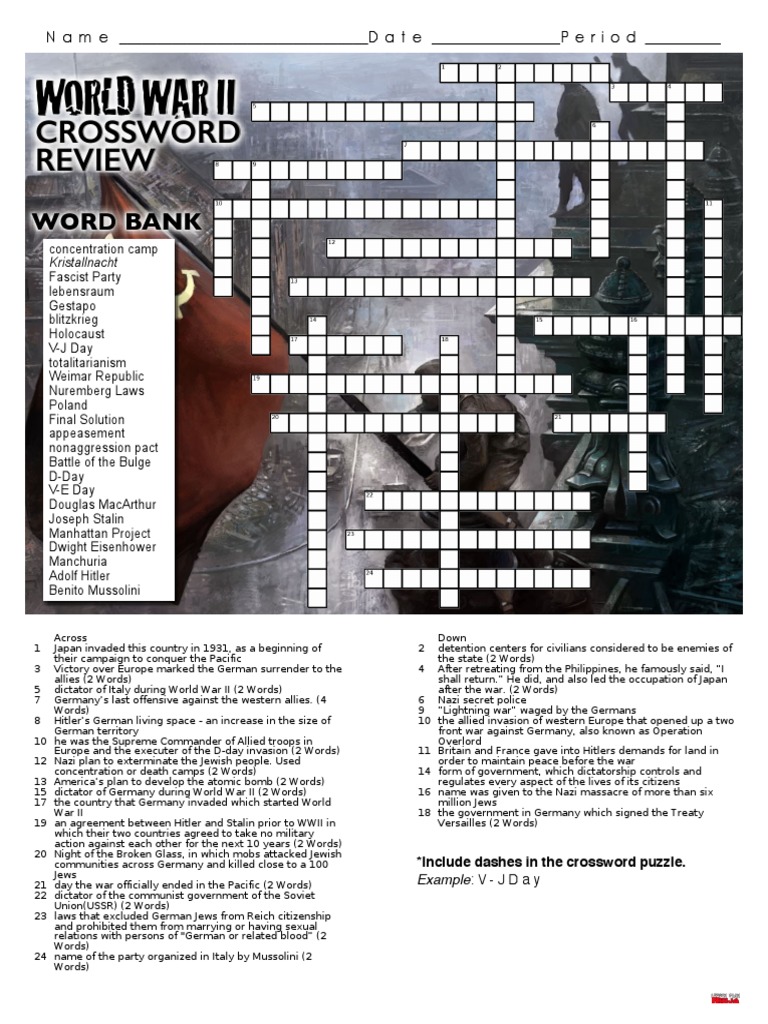 08 WWII Crossword Review - Pages | PDF | Nazi Germany | World War II