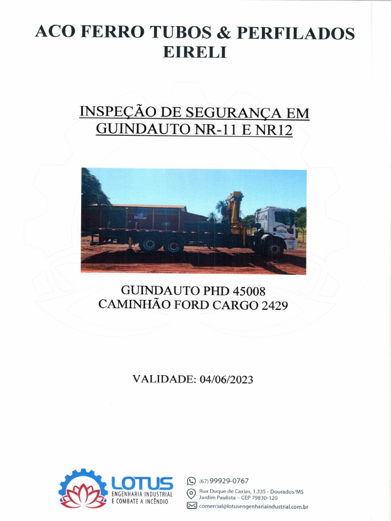Laudo Técnico - Guindauto PHD 45008 | PDF