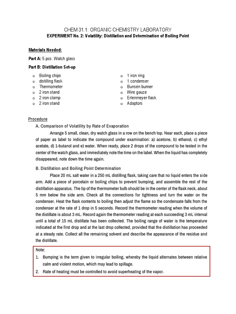 Experiment 2 - Lab Manual - 1037232342156409babb49e6b1 - 230417 - 122051 | PDF | Distillation ...