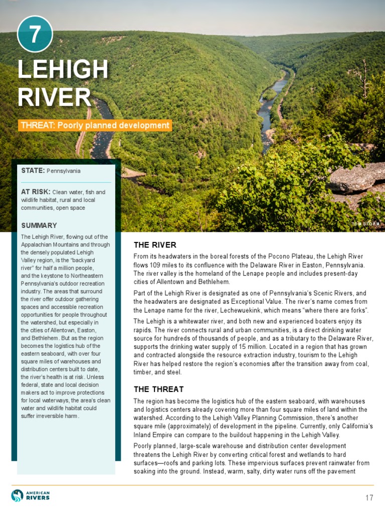 Lehigh Valley Rivers | PDF | River | Environmental Issues