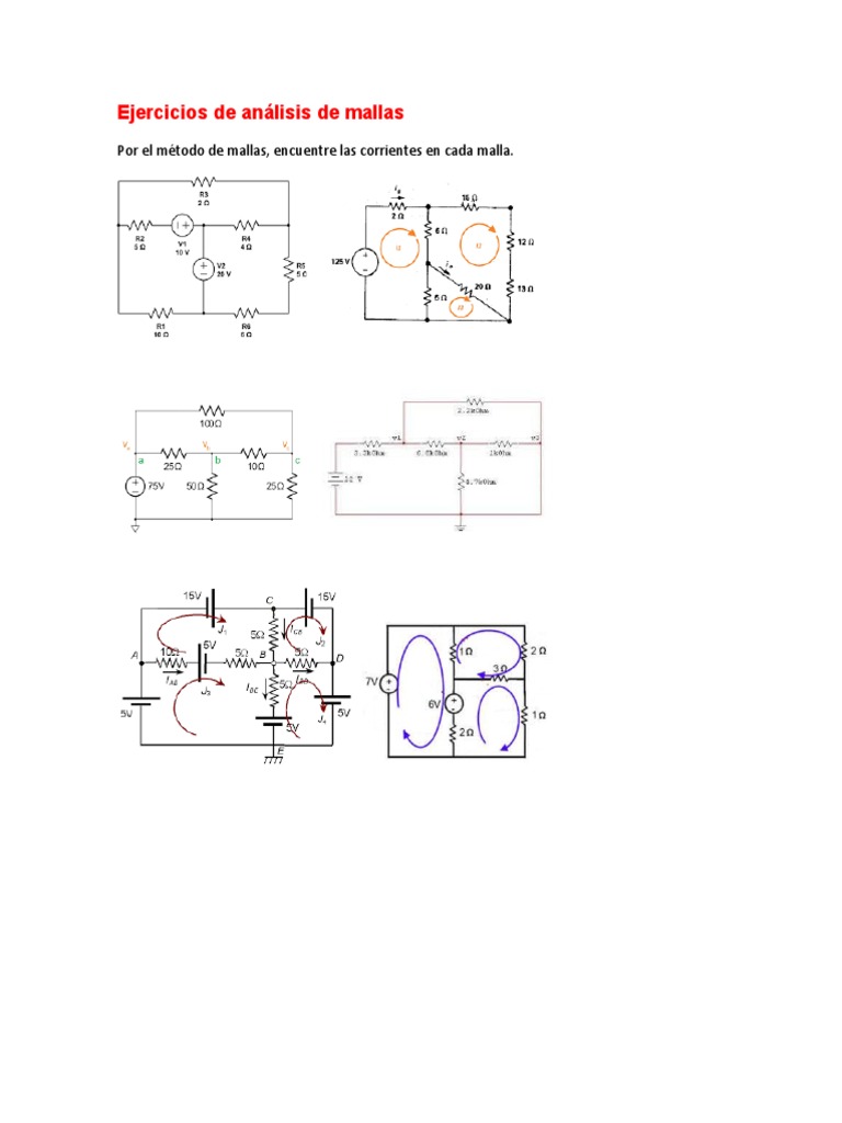 Ejercicios de Mallas | PDF