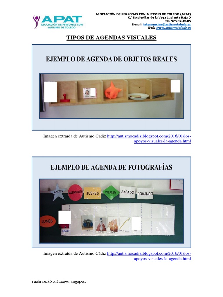 Tipos de Agendas Visuales para Autismo | PDF