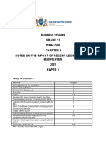 Grade 12 Business Studies Term 1 Notes | PDF | Labour Law | Employment