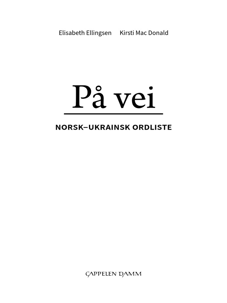 På Vei Norsk Ukrainsk Ordliste | PDF