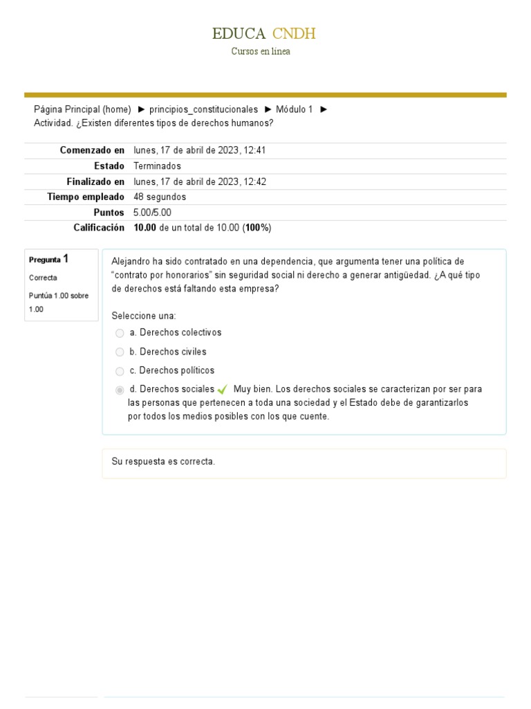 Curso CNDH: Tipos de Derechos Humanos | PDF | Derechos civiles y politicos | Derechos