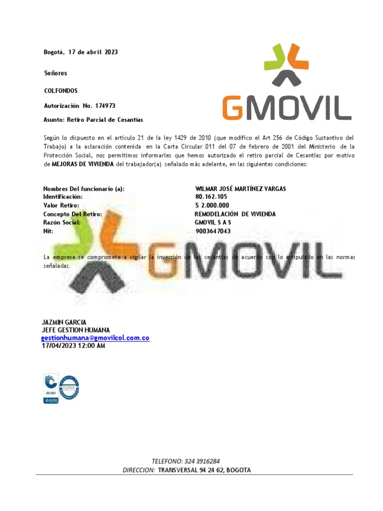 Señores: TELEFONO: 324 3916284 | PDF