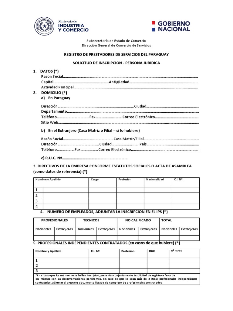 Solicitud de Inscripcion en El REPSE | PDF