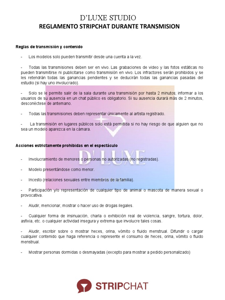 Reglamento Stripchat | PDF