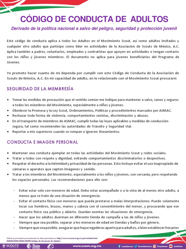Codigo de Conducto 2019 | PDF | Exploración | Adultos