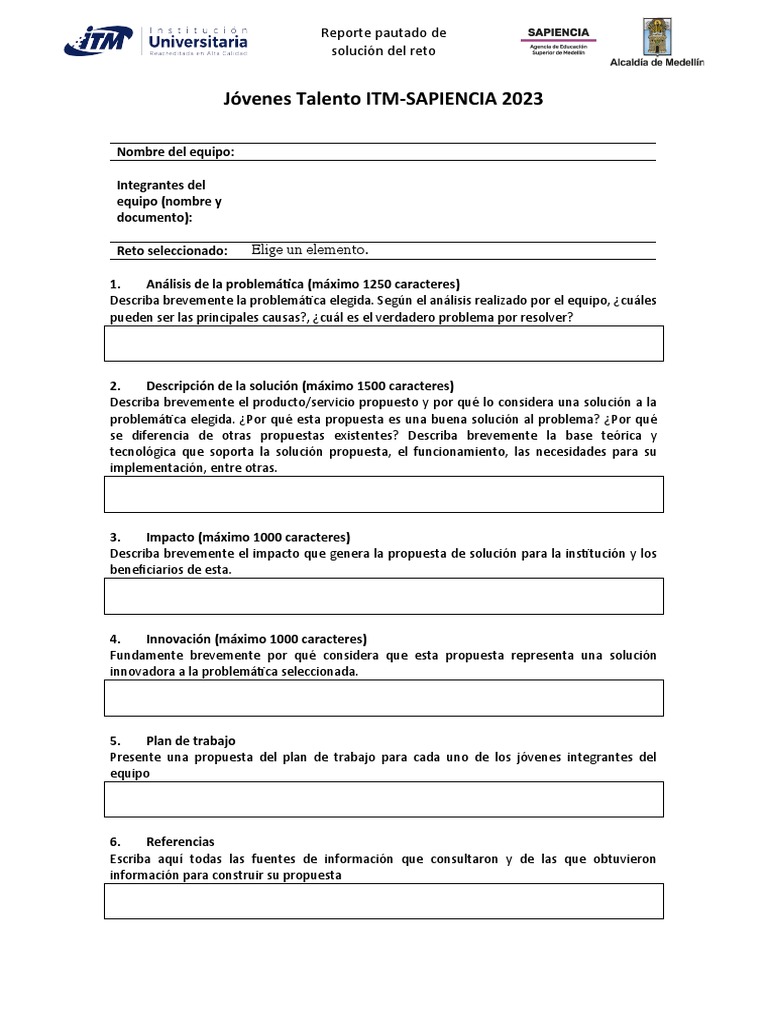 Solución Innovadora para Jóvenes Talento ITM | PDF