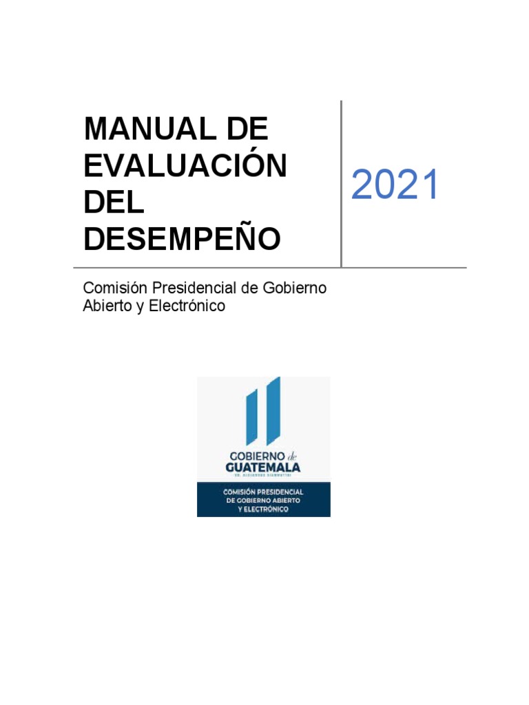 Manual de Evaluacion de Desempeno 2021 Rev. UP - RRHH - .UAJ - .DS | PDF | Gestión de recursos ...