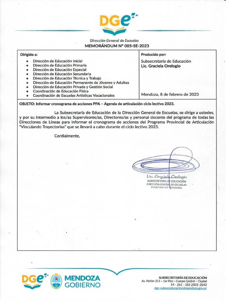 Memo 005-Se-2023 | PDF