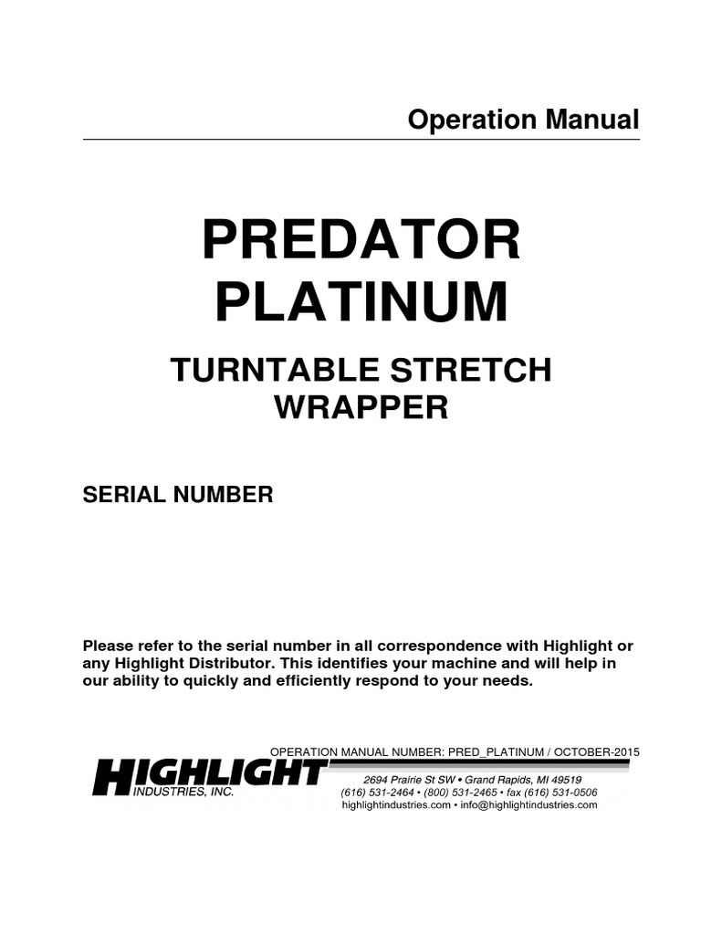 Predator Platinum HP Manual 2018 | PDF | Electric Motor | Manual ...