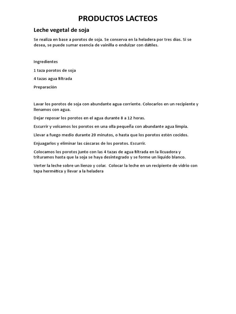 Productos Lacteos - 1 | PDF | Leche | Productos lácteos