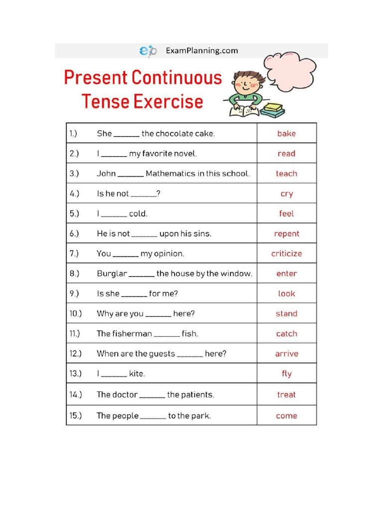 English Practice - Present Continous (Interrogative and Negative Form ...