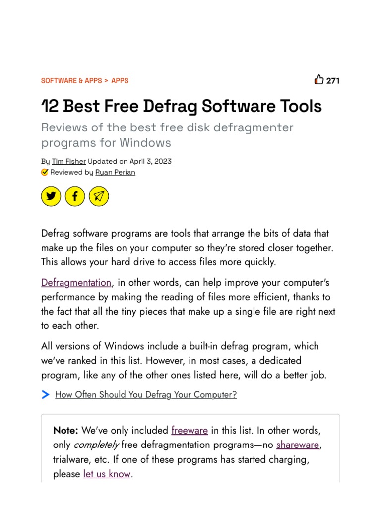 Free Defrag Tools for Windows Users | PDF | Technology & Engineering
