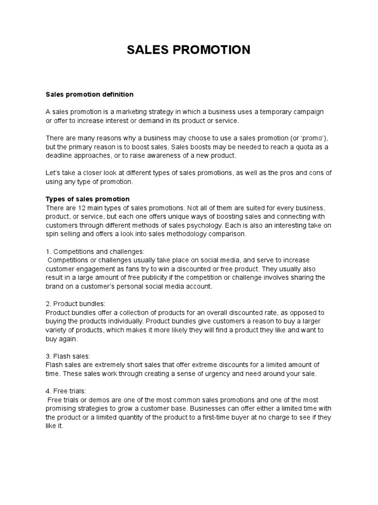 Sales Promotion Definition | PDF | Sales | Brand