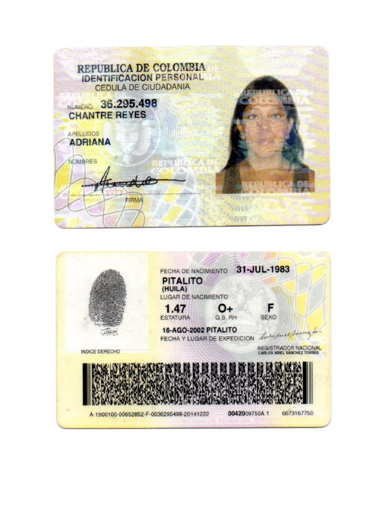 Cedula Adriana Chantre Reyes | PDF