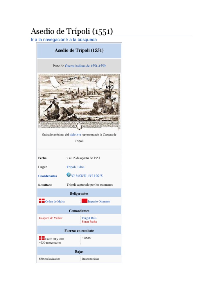 Asedio de Trípoli | PDF | Política del imperio otomano | imperio Otomano