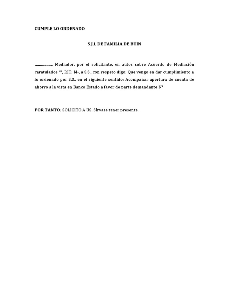 Cumple Lo Ordenado S.J.L de Familia de Buin | PDF | Política | Ciencias sociales