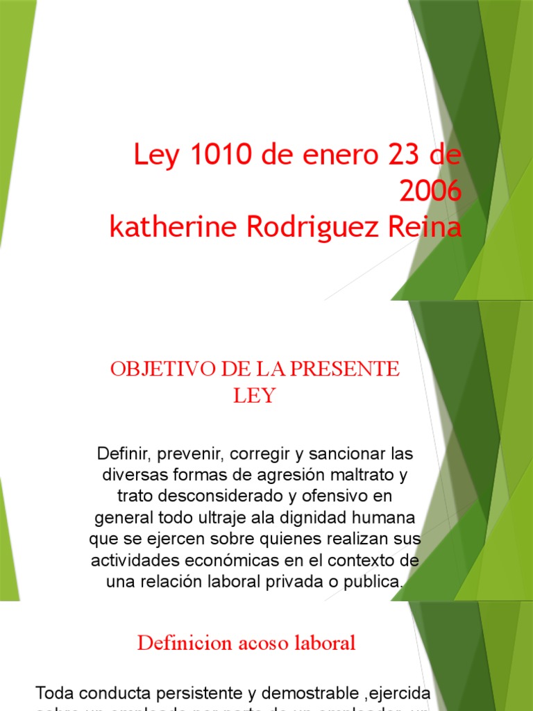 Ley 1010 de 2006: Acoso Laboral | PDF | Juez | Justicia
