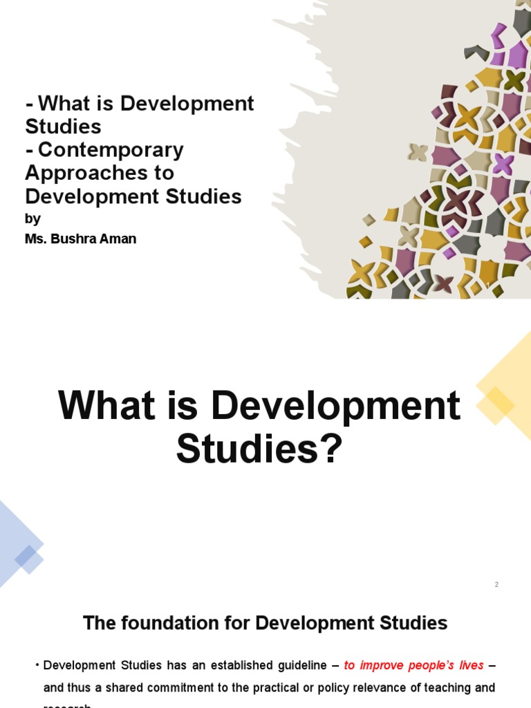 Contemporary Approaches to Development Studies | PDF