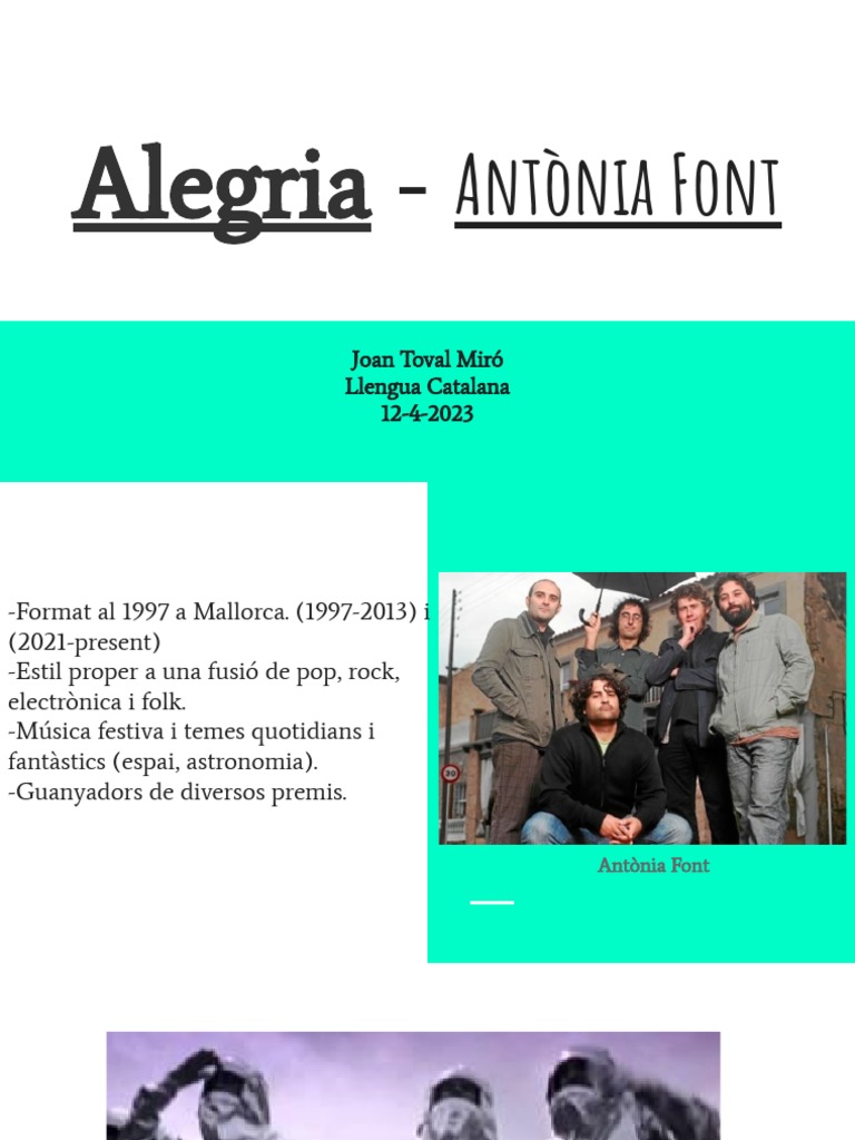 Alegria - D'antònia Font-Joan Toval-2n Batx A | PDF