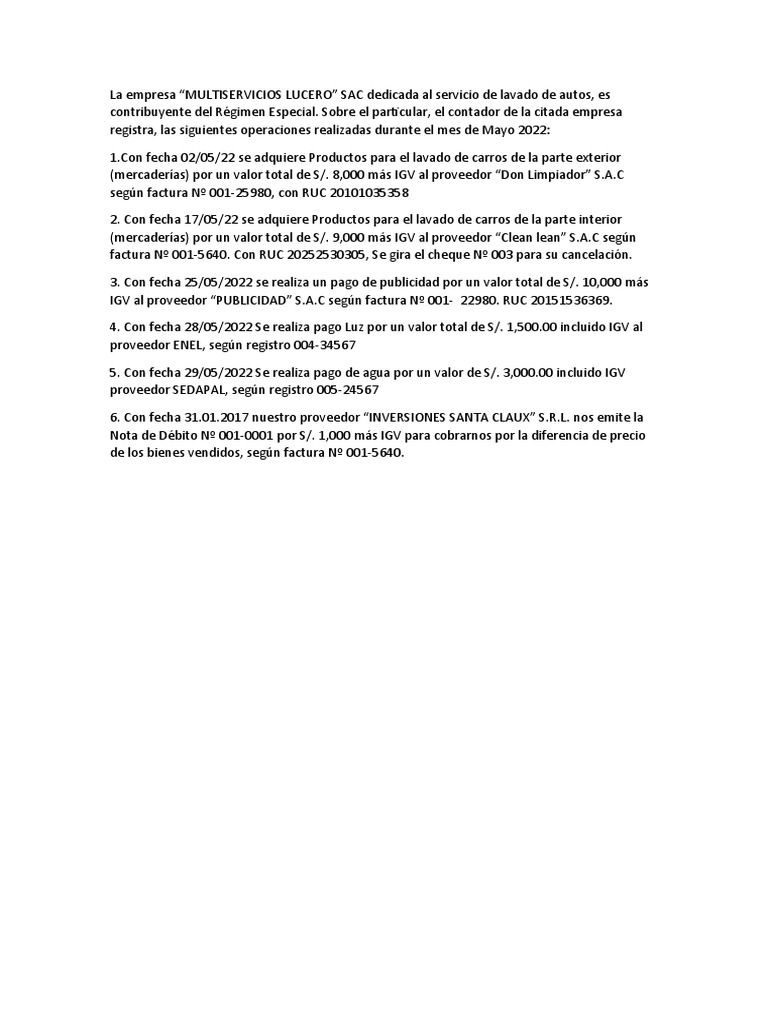 Regis. Compras Empresa Detalle | PDF