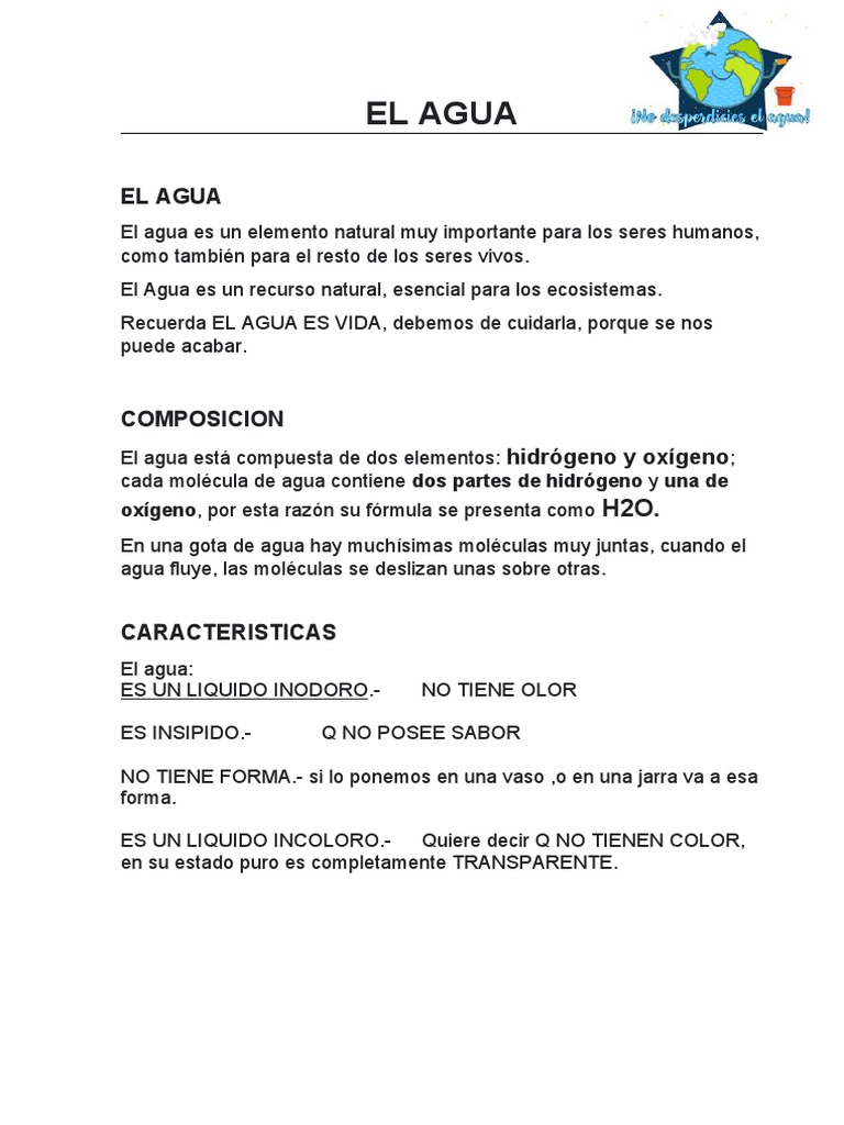 Importancia del Agua para la Vida | PDF