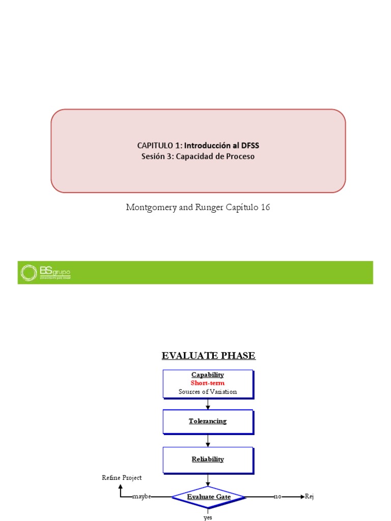 Montgomery and Runger Capítulo 16: CAPITULO 1: Introducción Al DFSS Sesión 3: Capacidad de ...