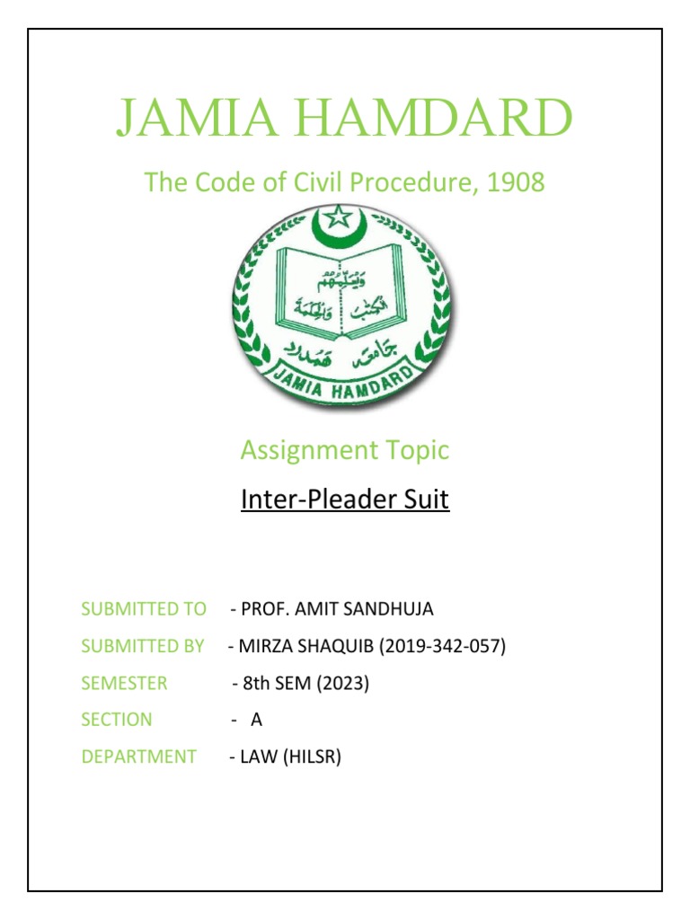 Understanding Interpleader Suits in Law | PDF | Lawsuit | Leasehold Estate