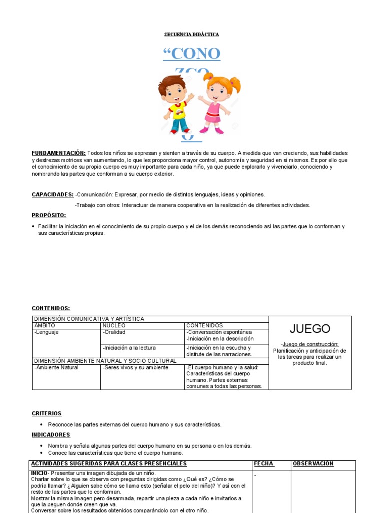 2 - Secuencia Conociendo Mi Cuerpo | PDF | Dibujo | Pinturas