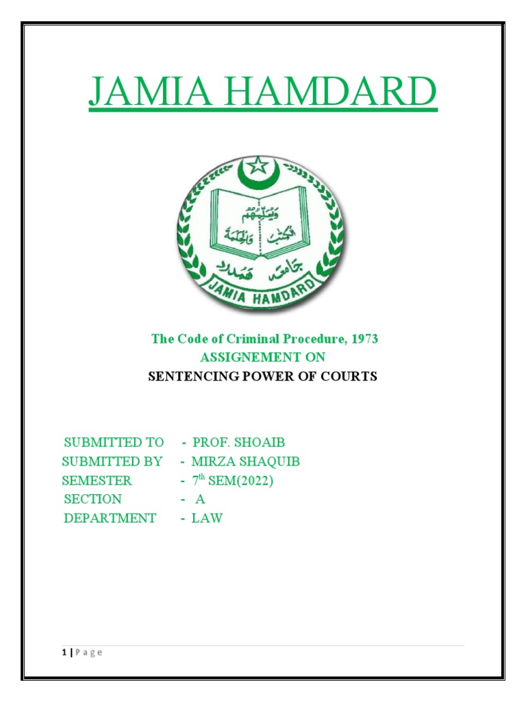 CRPC 7th SEM ASSIGNMENT | PDF | Crimes | Crime & Violence