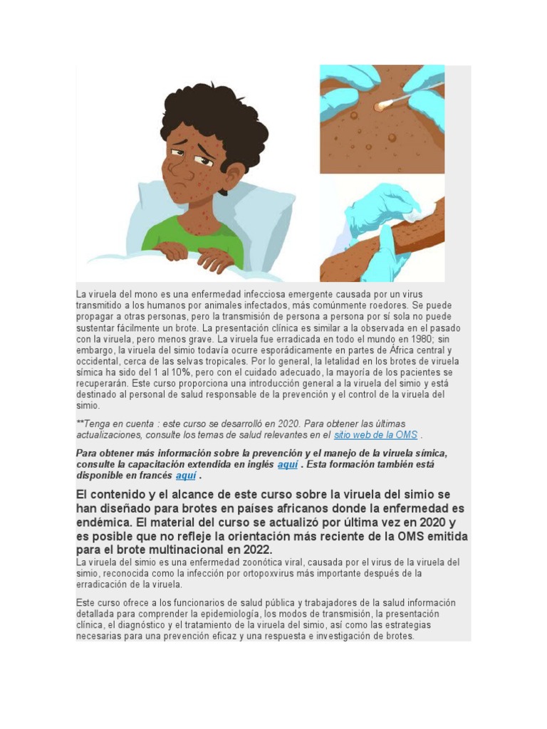 La Viruela Del Mono Es Una Enfermedad Infecciosa Emergente Causada Por ...