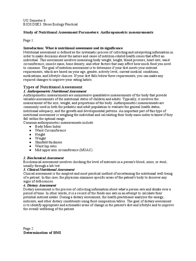 Semester 6 Stress Biology Practical Write-Up Final | PDF | Body Mass ... Semester 6 Stress Biology Practical Write-Up Final | PDF | Body Mass ...