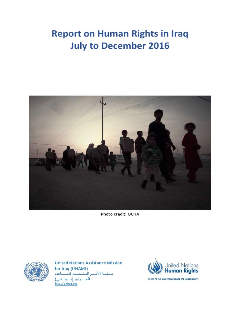 Report On Human Rights in Iraq July To December 2016 | PDF | Detention ...