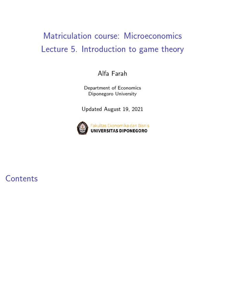 Game Theory Pdf Game Theory Oligopoly