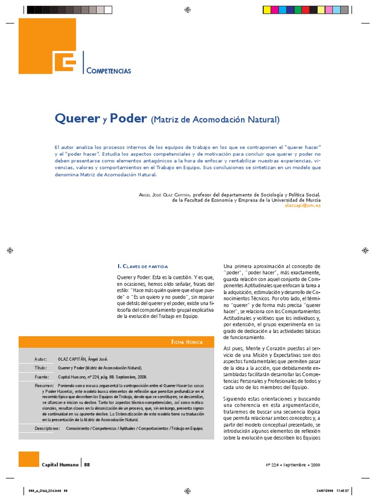 Matriz Poder Querer | PDF | Conceptos psicologicos | Sicología