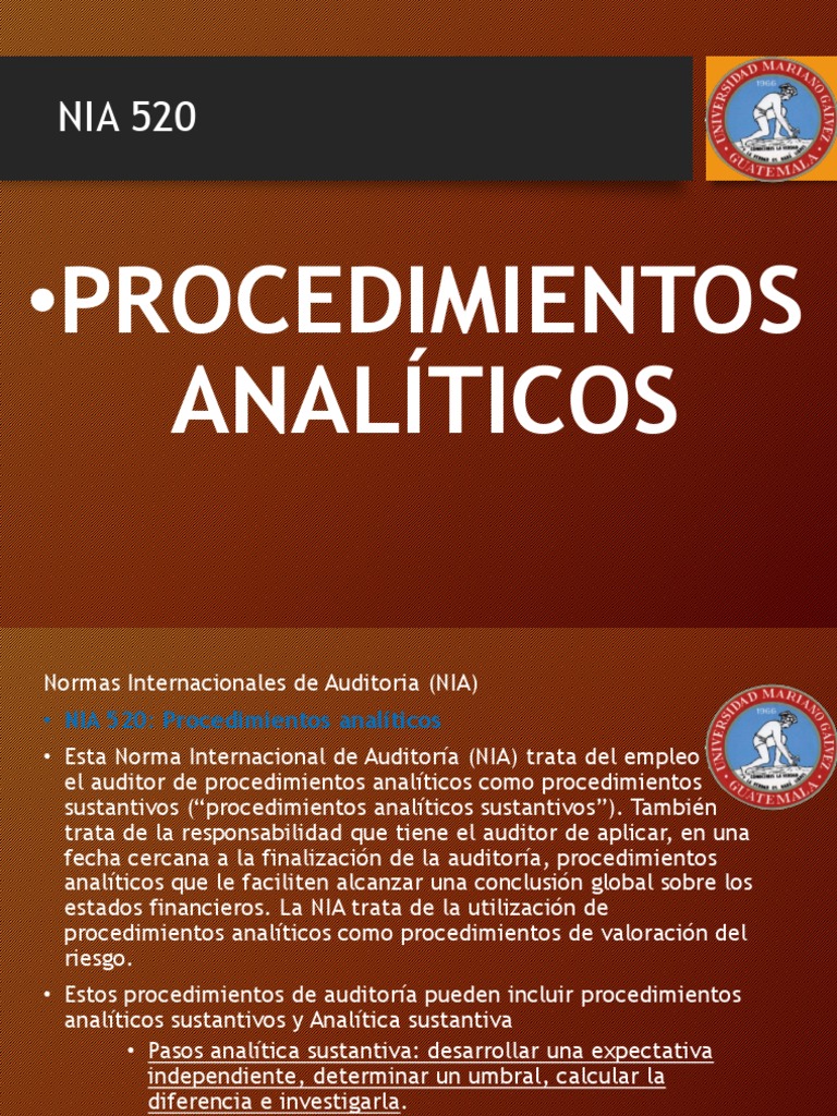 Nia 520 | PDF | Auditoría | Contralor