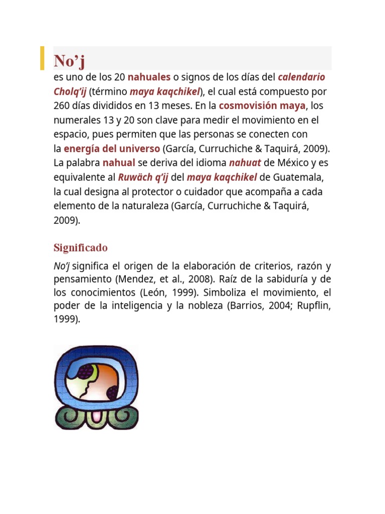 Significado del Nahual No’j en Cholq’ij | PDF | Religión y espiritualidad