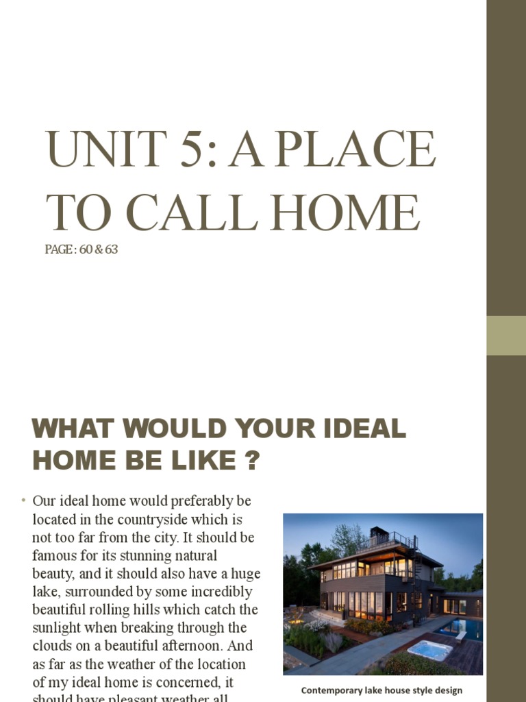 Unit 5: A Place To Call Home: PAGE: 60 & 63 | PDF