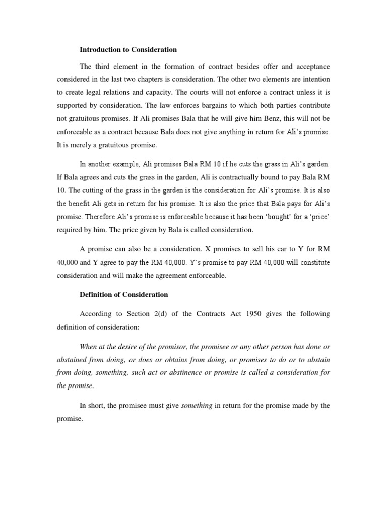 Consideration Assignment | PDF | Estoppel | Consideration