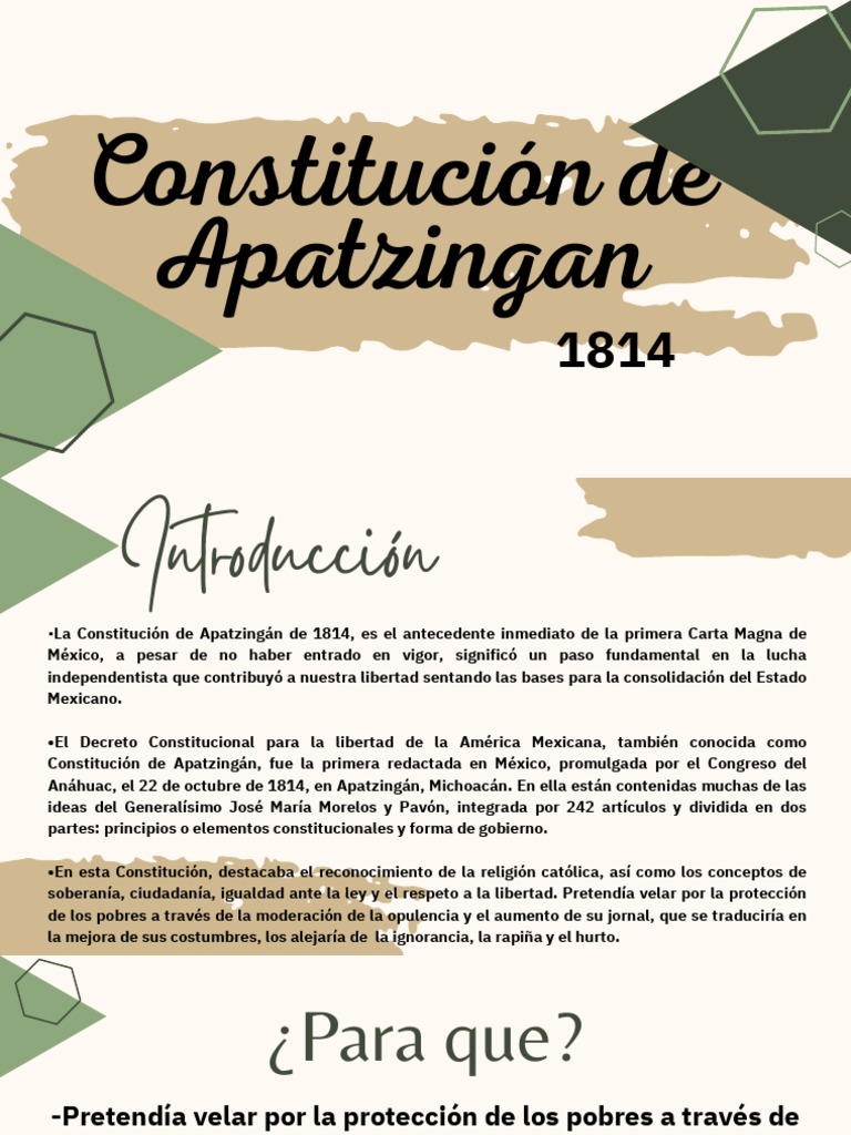 Constitución de Apatzingán 1814, la primera Constitución de México ...