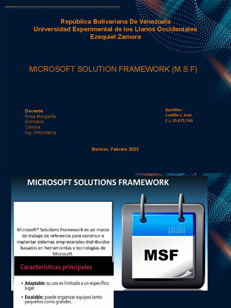 MICROSOFT SOLUTION FRAMEWORK (M.S.F) | PDF | Software de la aplicacion | Software