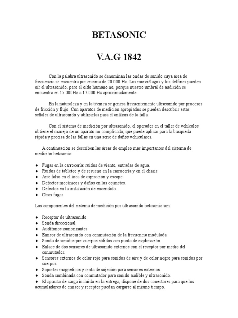 Sistema de Medición Betasonic | PDF | Ultrasonido | Sonido