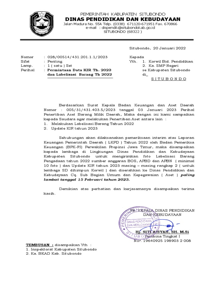 Surat Permintaan Label Barang | PDF