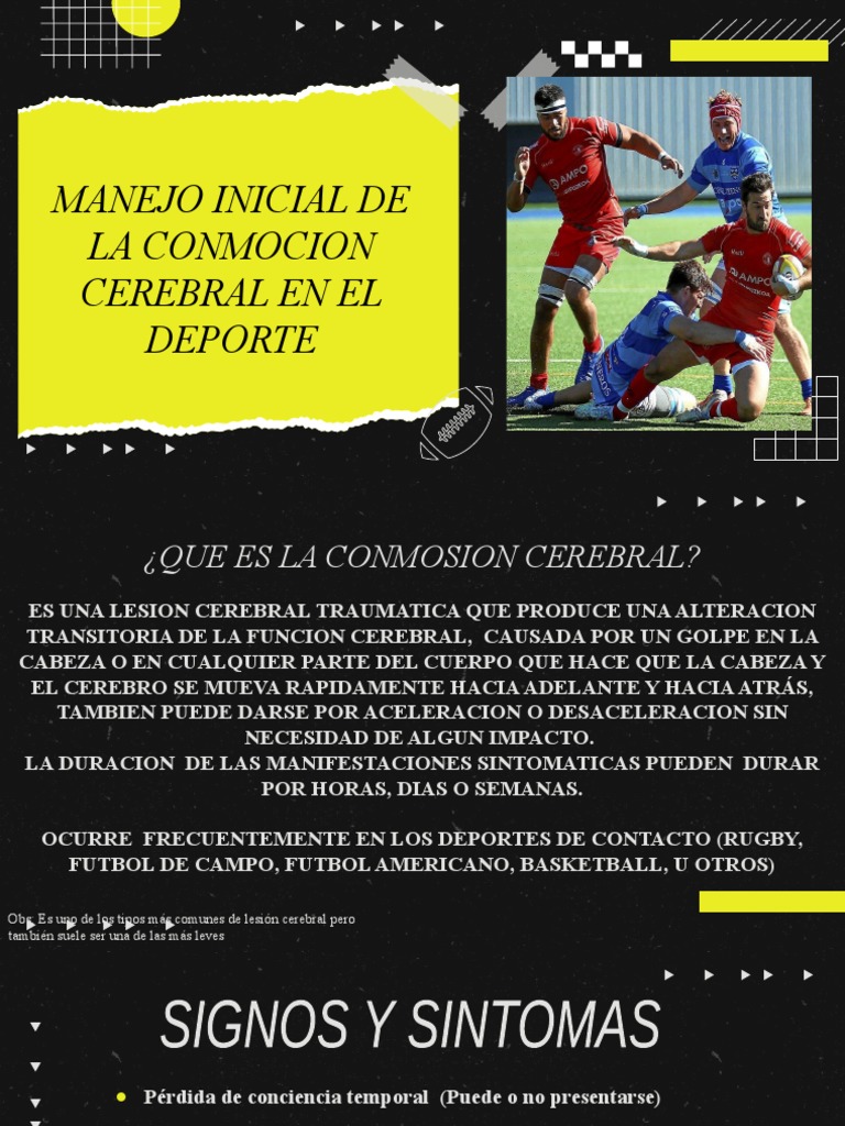 Manejo Inicial de La Conmocion Cerebral en El Deporte | PDF | Cerebro ...
