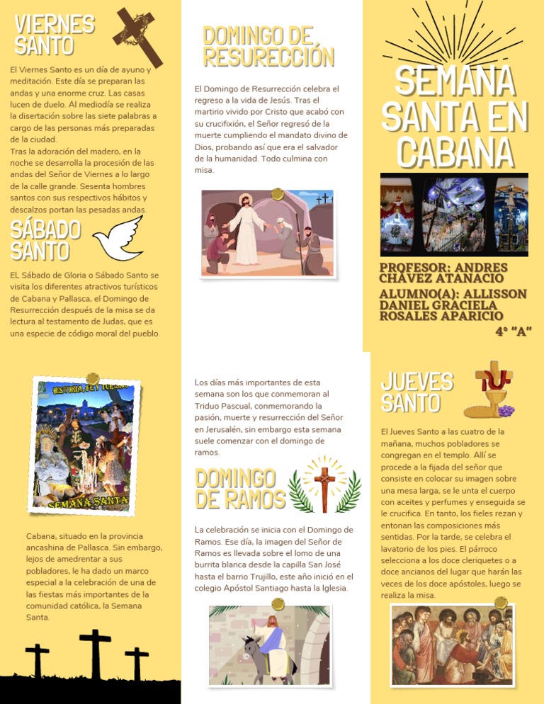 Folleto Semana Santa Ilustrado Morado | Descargar gratis PDF | Misa (liturgia) | La resurrección ...