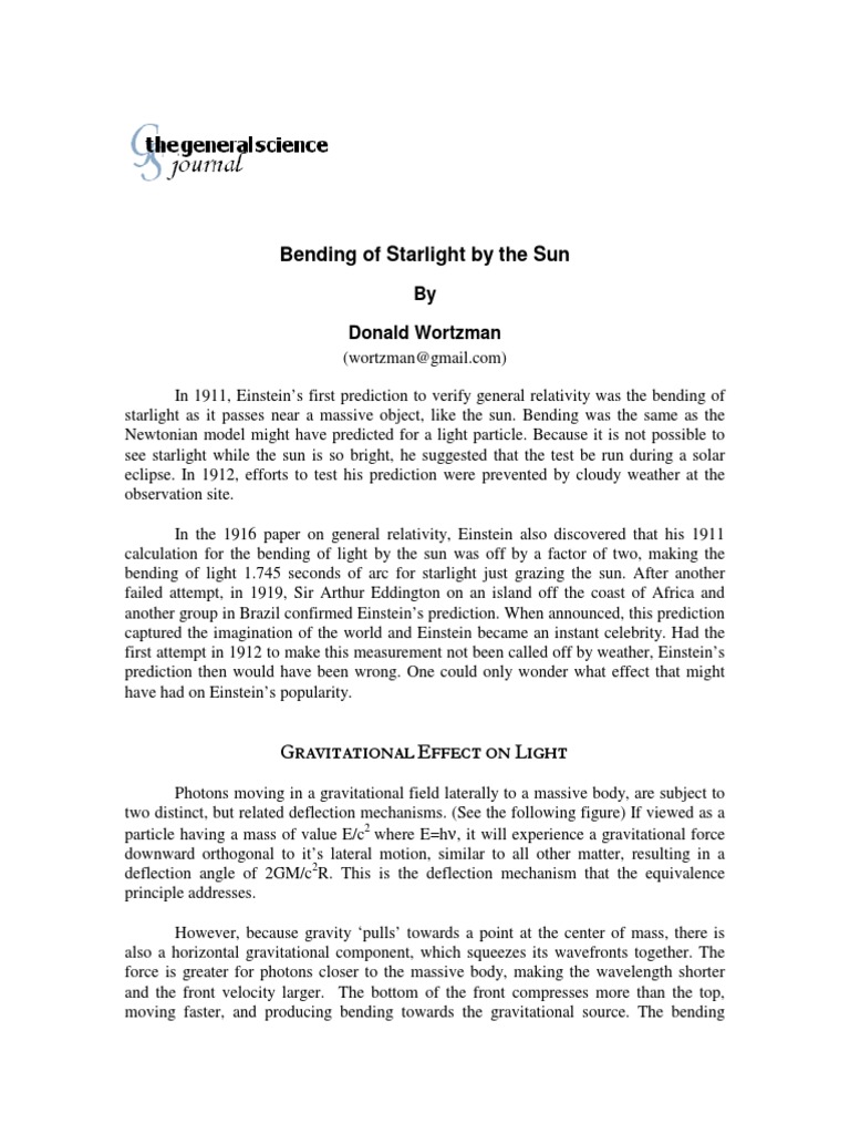 Research Papers Relativity Theory Science Journal 5385 | PDF | General ...