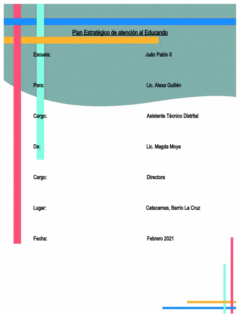 Plan Estratégico de Atención Al Educando, Esc. Juán Pablo II | PDF | Maestros | Enseñando